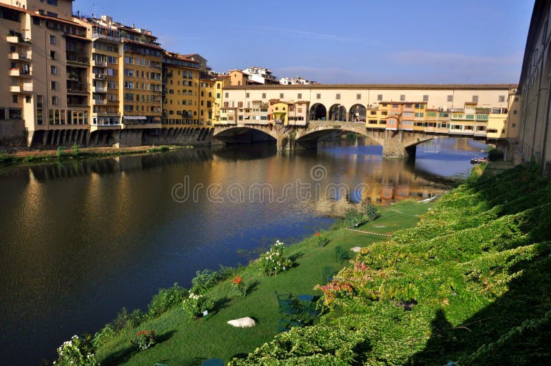 Florence City Bridge , Italy Stock Image - Image of green, dusk: 13374485