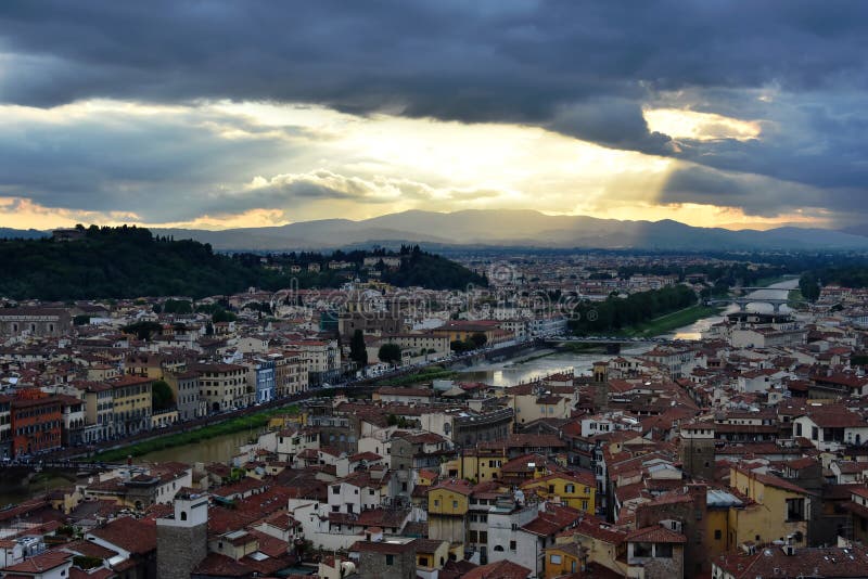 Florence city panorama. stock image. Image of florence - 205713391