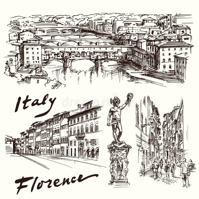 Florence City Drawing Stock Illustrations – 422 Florence City Drawing ...