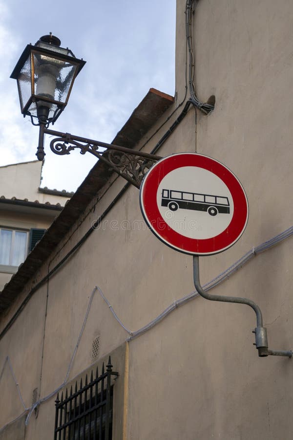 A Bus Traffic Sign in Florence Stock Photo - Image of black, passenger ...