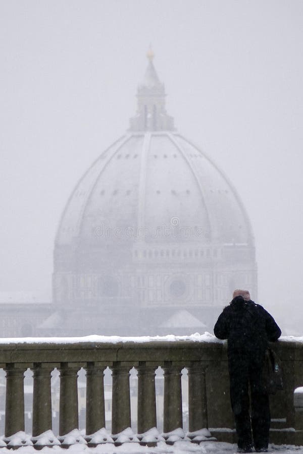 Florence ,italy Under the Snow Editorial Photography - Image of ...