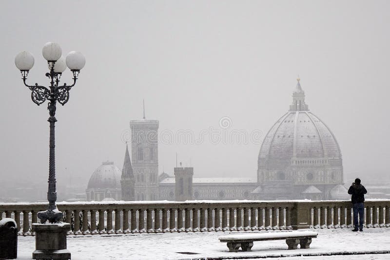 Florence ,italy Under the Snow Editorial Image - Image of italy ...