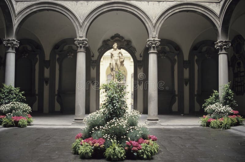 Inner Courtyard of Medici Palace, Florence Editorial Stock Image ...