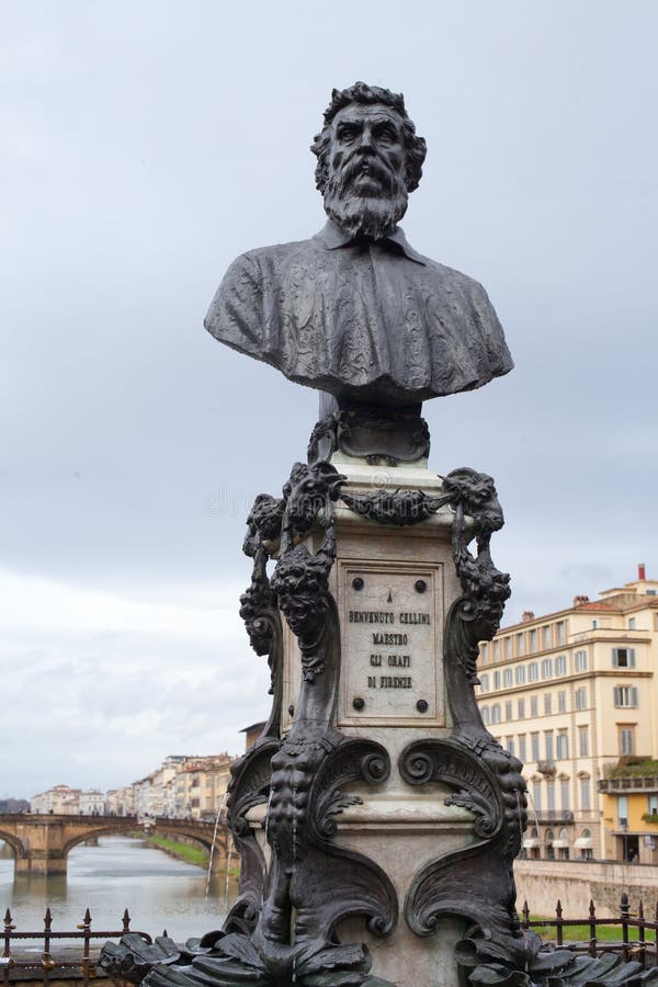 Florence: Monument: Benvenuto Cellini Stock Photo - Image of florence ...