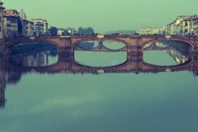 Florence Morning Bridges Blue Stock Photo - Image of dawn, river: 62582170