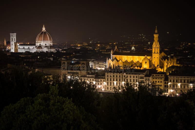 Florence by Night stock image. Image of duome, medieval - 56564493