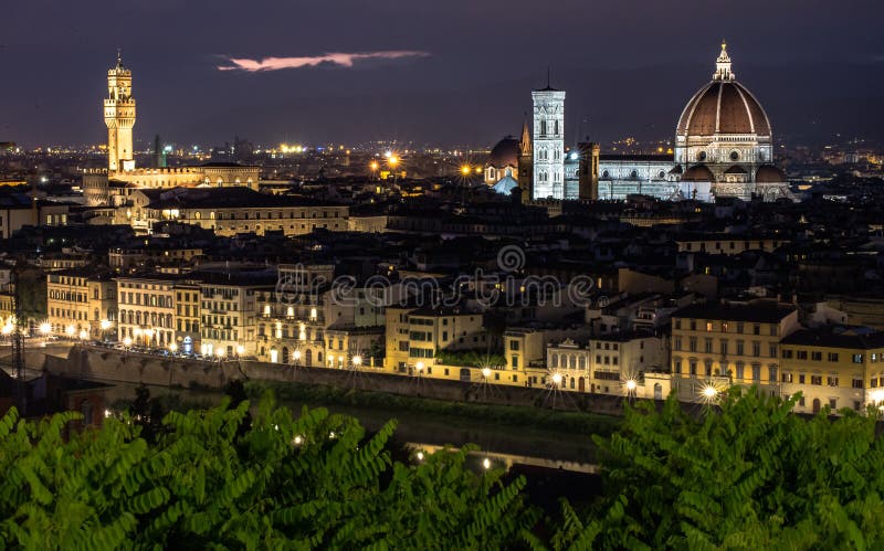 Florence at night stock image. Image of historical, historic - 73137073