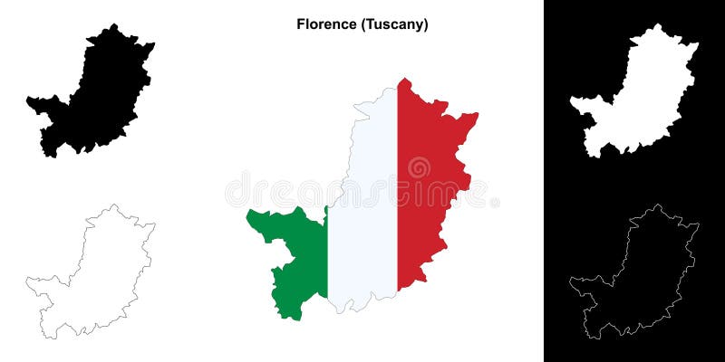 Florence outline map stock vector. Illustration of geography - 334661985