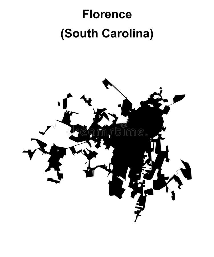 Florence outline map stock vector. Illustration of shape - 357533855