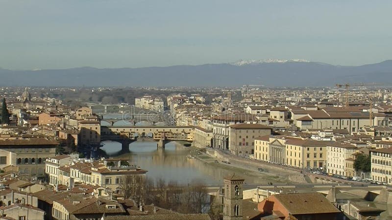 Florence Pan LR Sobre El Río De Arno Metrajes - Vídeo de fondo ...