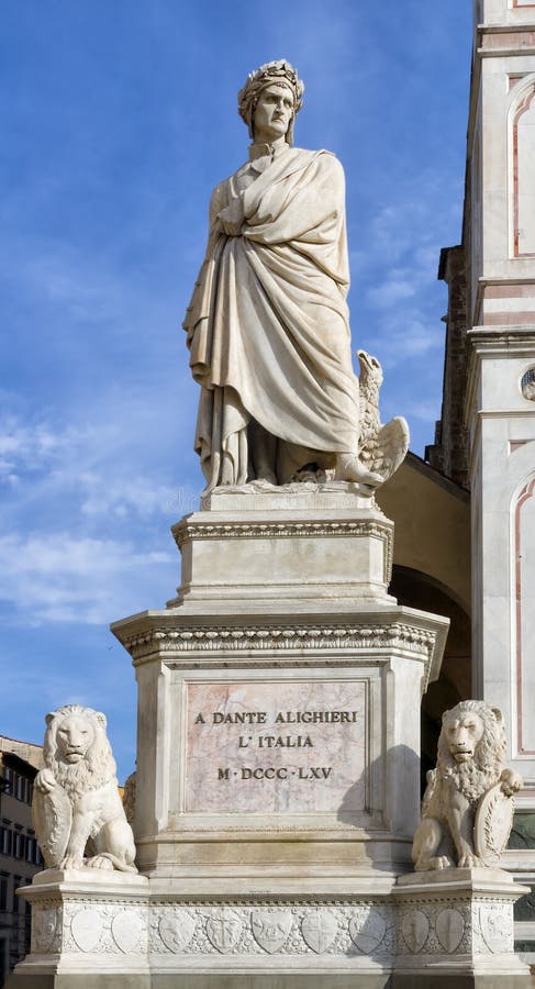 Florence Statue of Dante Alighieri Stock Photo - Image of outdoors ...