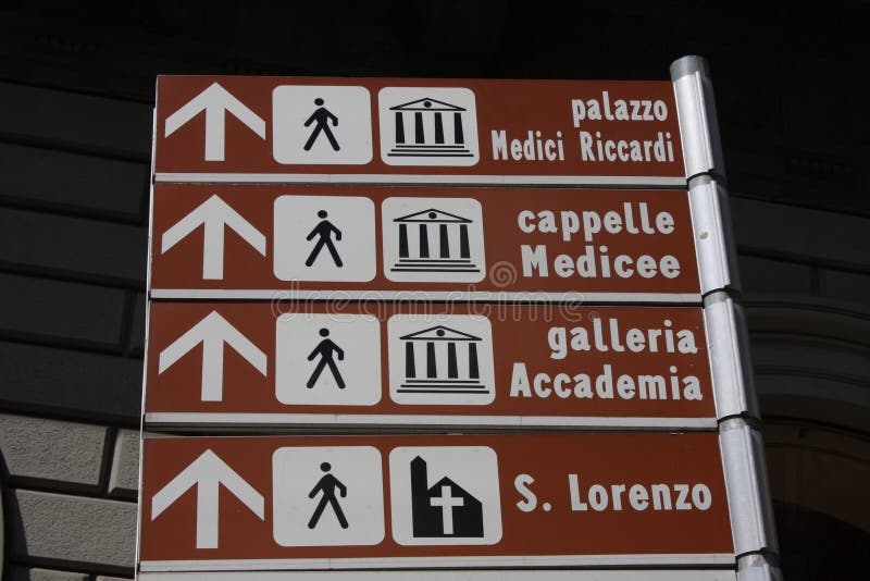 Florence Streets and Signs in Italy Stock Photo - Image of ...