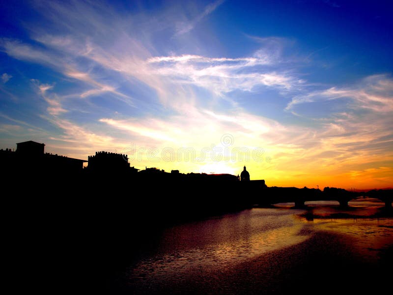 Florence at sunset stock image. Image of destination - 18152209