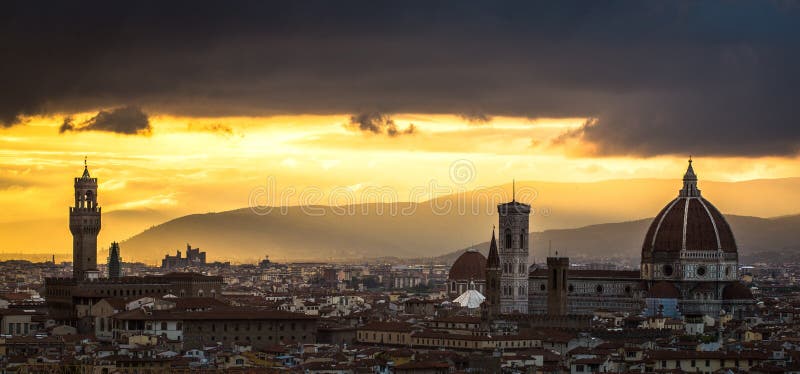 Florence Sunset stock image. Image of orange, mood, scenic - 73003249