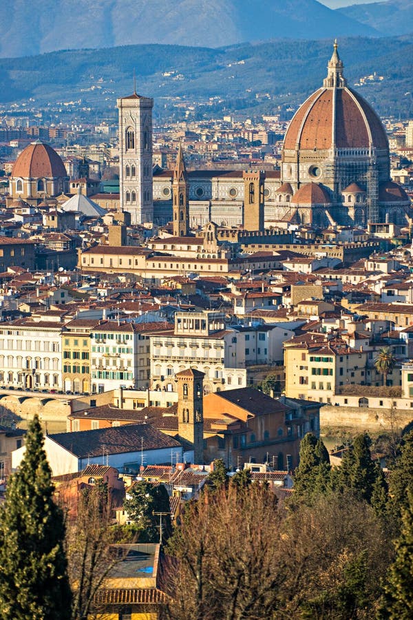 Florence, View from Piazzale Michelangelo. Stock Image - Image of ...