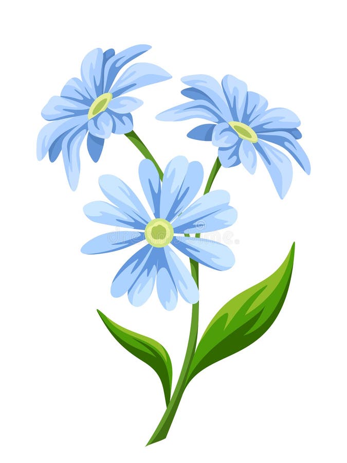 Flores Azules Ilustración Del Vector Ilustración del Vector ...