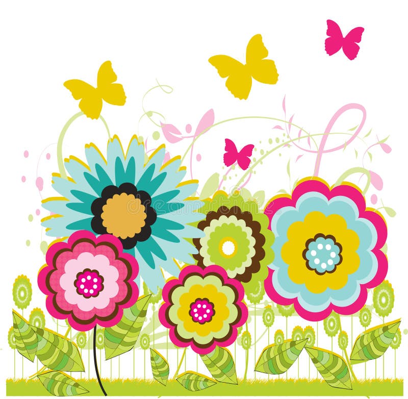 Flores coloridas ilustración del vector. Ilustración de cartel - 14068418