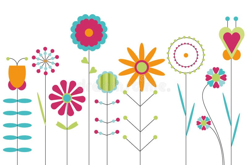 Flores coloridas stock de ilustración. Ilustración de color - 43830147