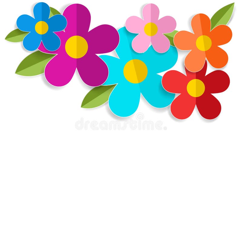 Flores De La Primavera 3d Aisladas En Blanco Vector Eps10 Ilustración ...