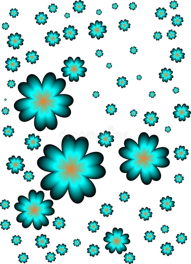 La Turquesa Florece El Ornamento En El Fondo Blanco Ilustración del ...