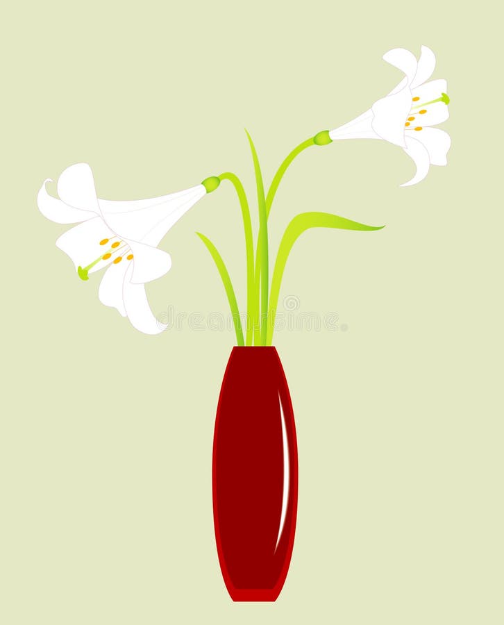 Flores Del Vector En Florero Ilustración del Vector - Ilustración de ...