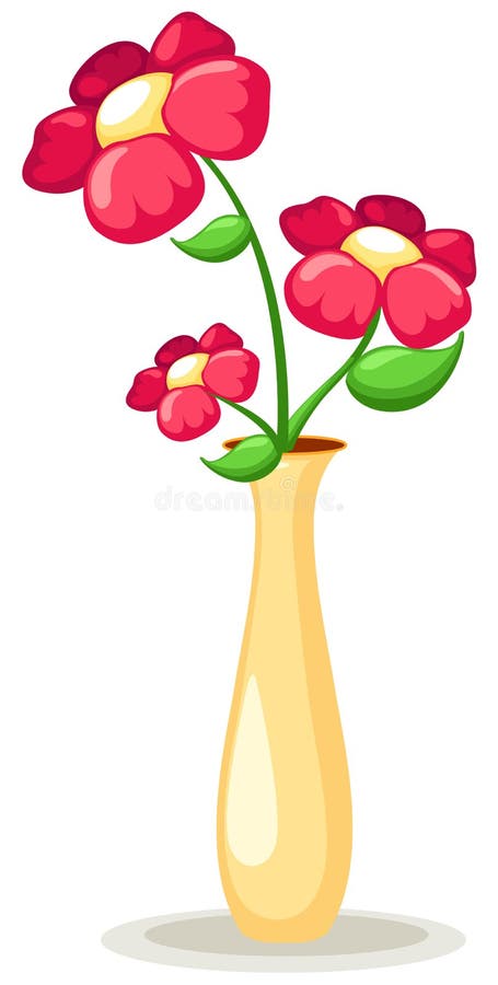 Flores en un jarrón ilustración del vector. Ilustración de amor - 23227602