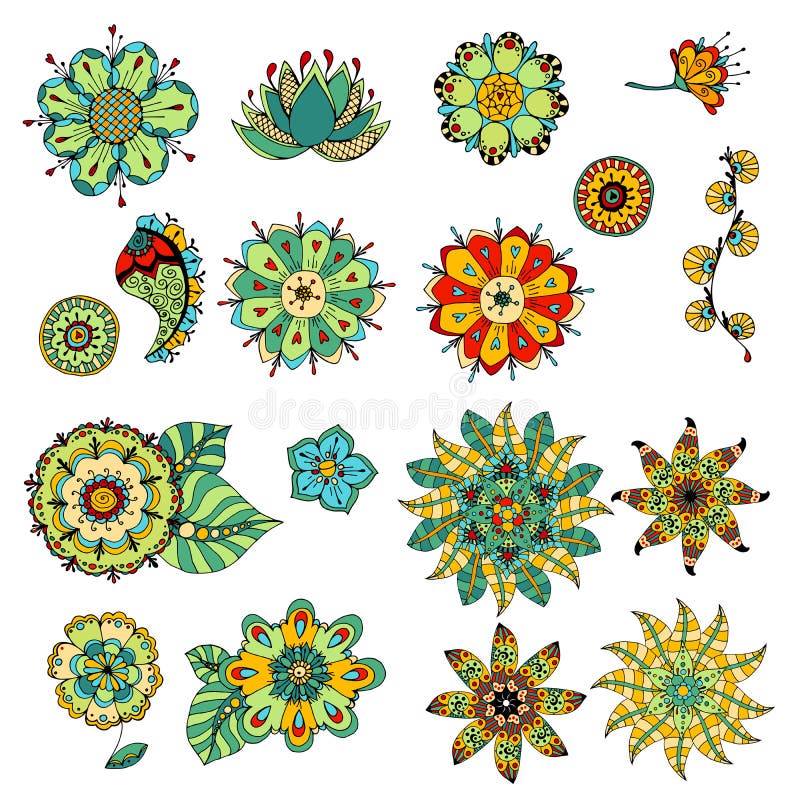 Flores incompletas stock de ilustración. Ilustración de aislado - 59142192