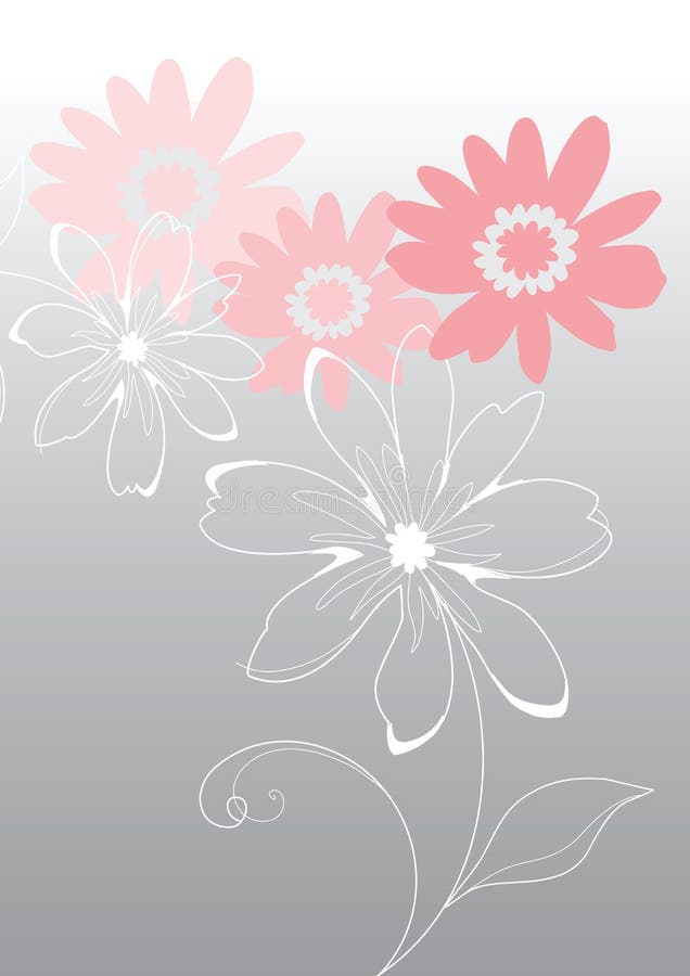 Flores rosadas del vector ilustración del vector. Ilustración de negro ...