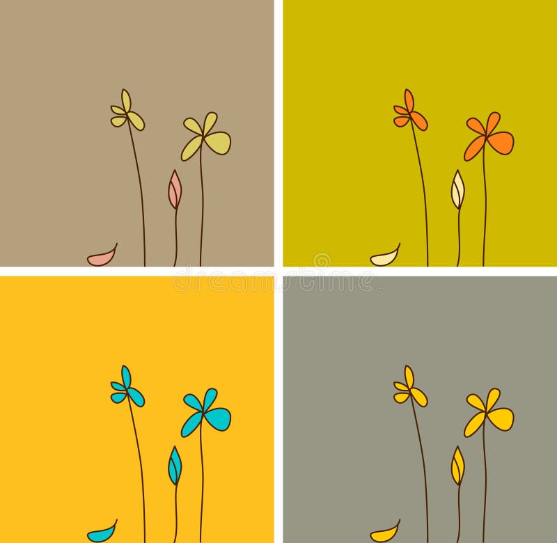 Flores simples ilustración del vector. Ilustración de arte - 4276674
