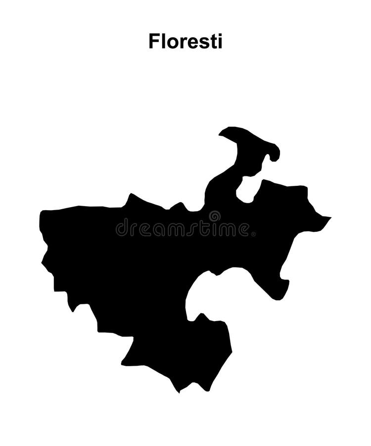 Floresti outline map stock vector. Illustration of boundaries - 360610098