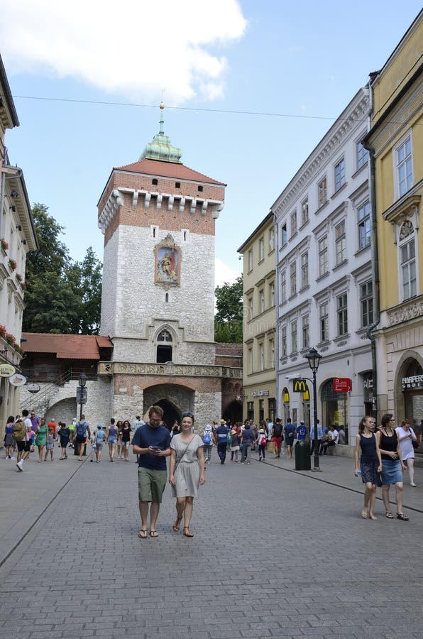 Florian Gate in Krakow editorial photo. Image of cobbled - 172604961