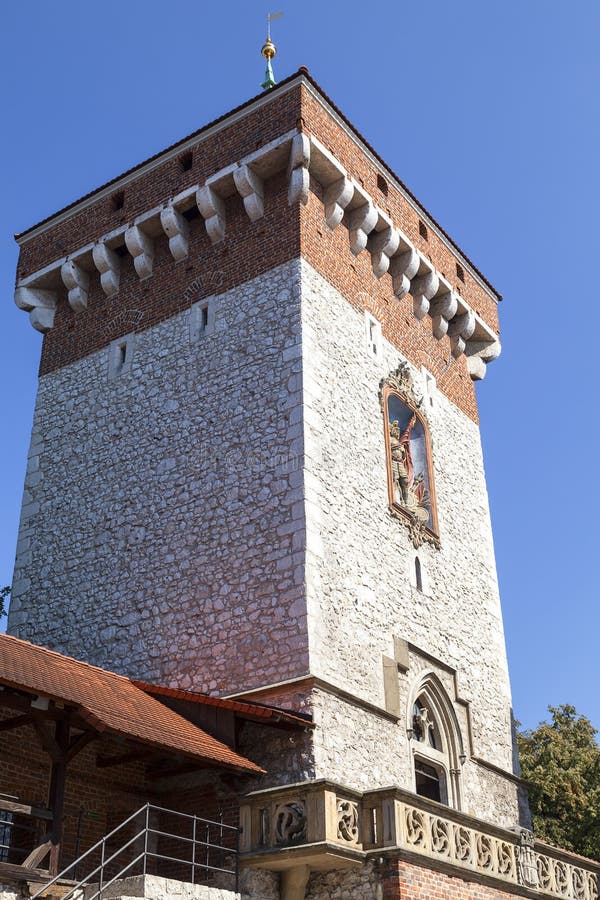 Florian Gate in Old Town, Krakow, Poland Stock Image - Image of polish ...