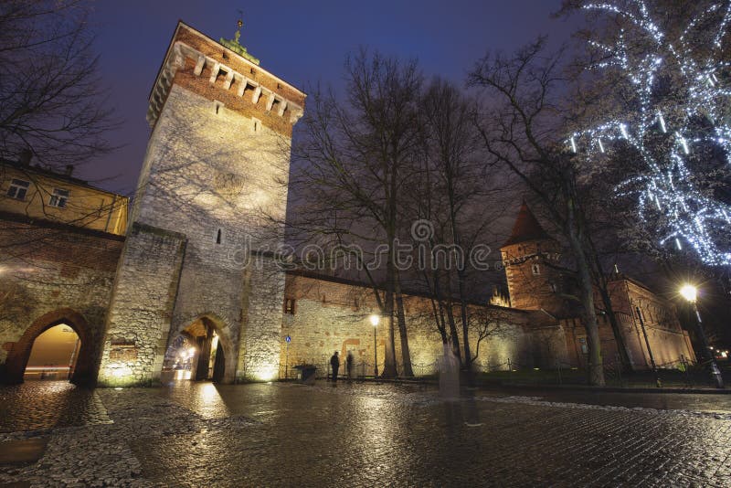 Florianska Gate in Krakow stock image. Image of florianska - 198404989
