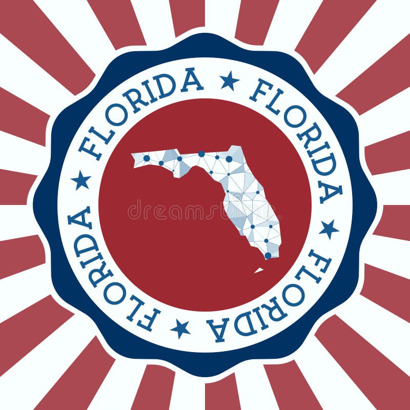 Florida badge flat design. stock vector. Illustration of landmark ...