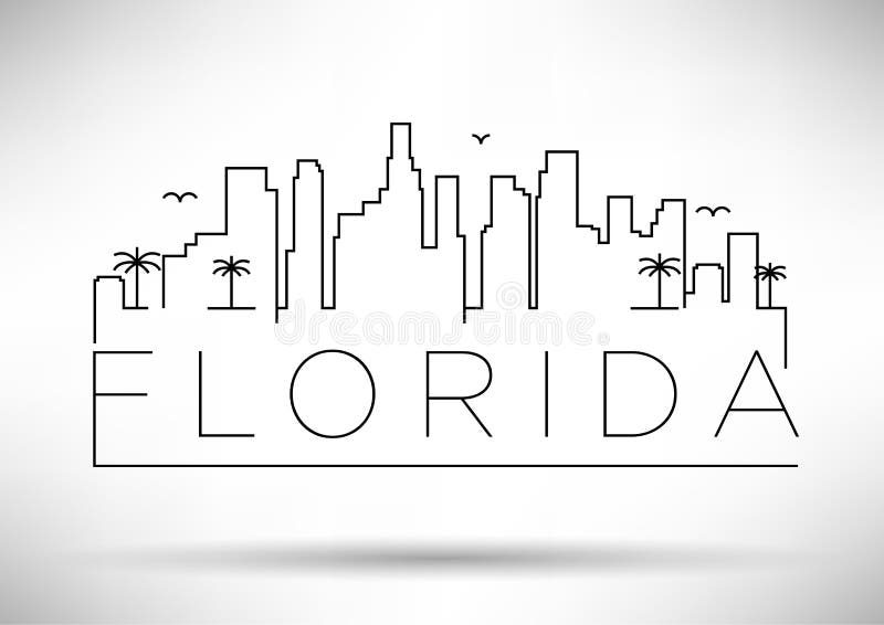 Florida City Line Silhouette Typographic Design Stock Illustration ...