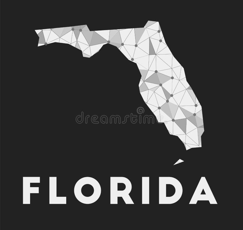 Florida - Communication Network Map of Us State. Stock Vector ...