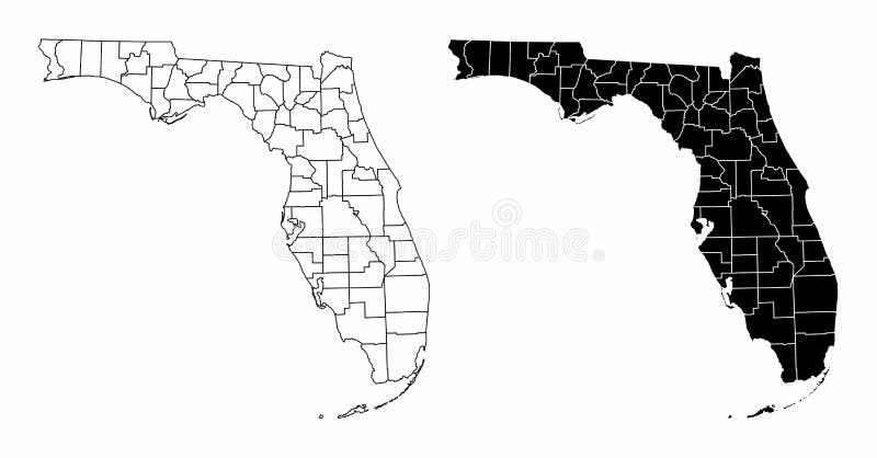 Florida outline map stock illustration. Illustration of isolated ...
