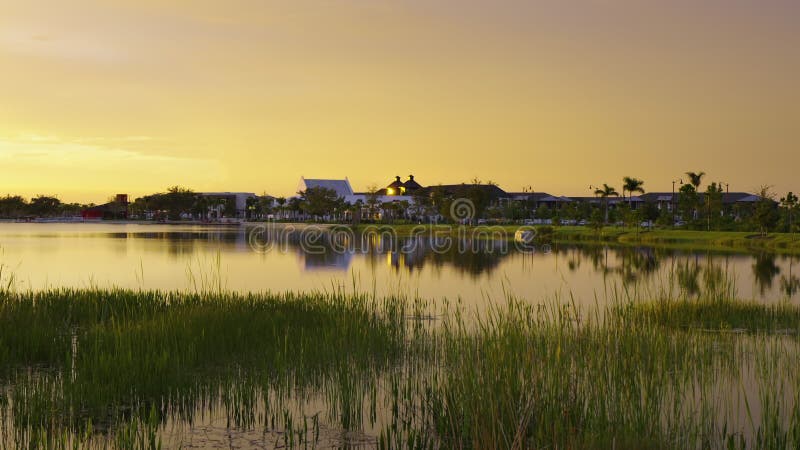 Florida Evening Nature. Wetland Lake at Sunset Stock Footage - Video of ...