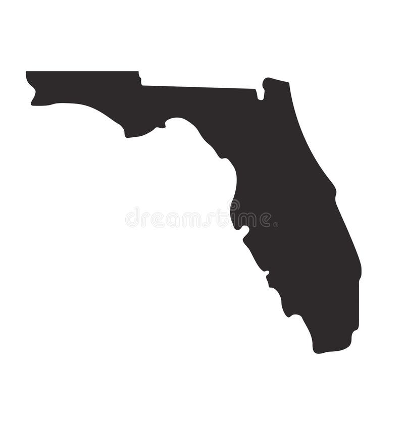 Florida Fl State Map Shape Simplified Silhouette Stock Vector ...