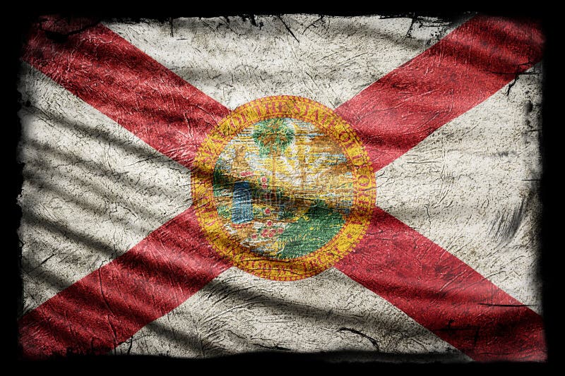 Florida Flag, Grunge Texture Stock Illustration - Illustration of ...