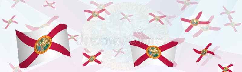 Florida Flag-themed Abstract Design on a Banner. Abstract Background ...