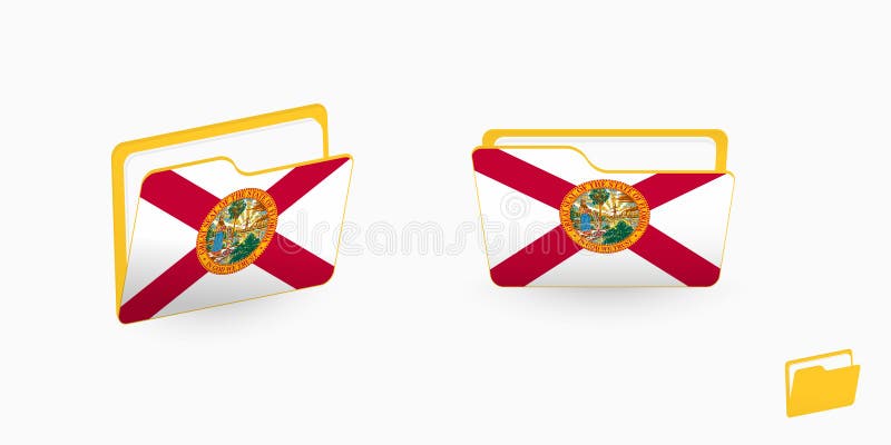 Florida Flag on Two Type of Folder Icon Stock Illustration ...
