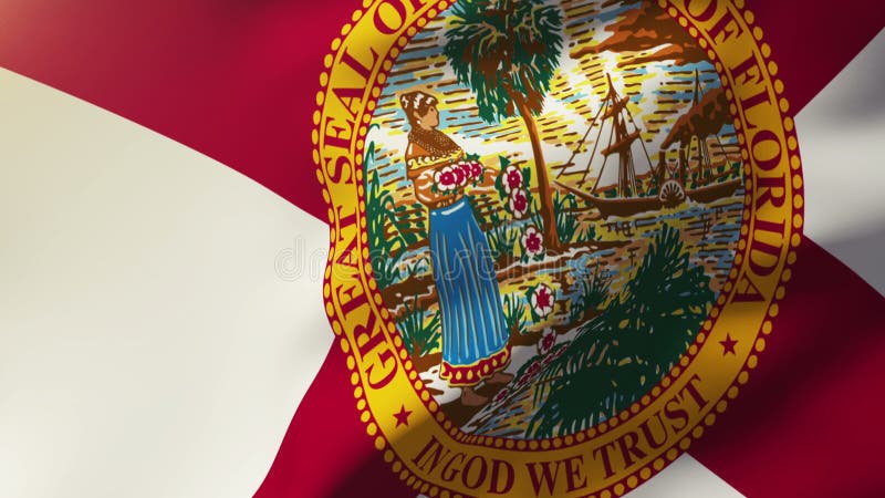 Florida Flag Slider Style with Title. Waving in Stock Footage - Video ...