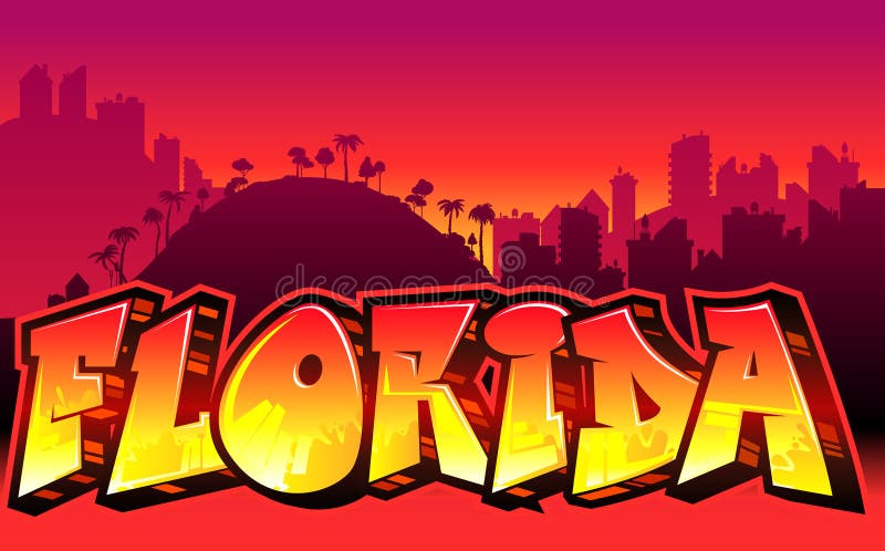 Florida - Graffiti Styled Vector Logotype Design Stock Vector ...