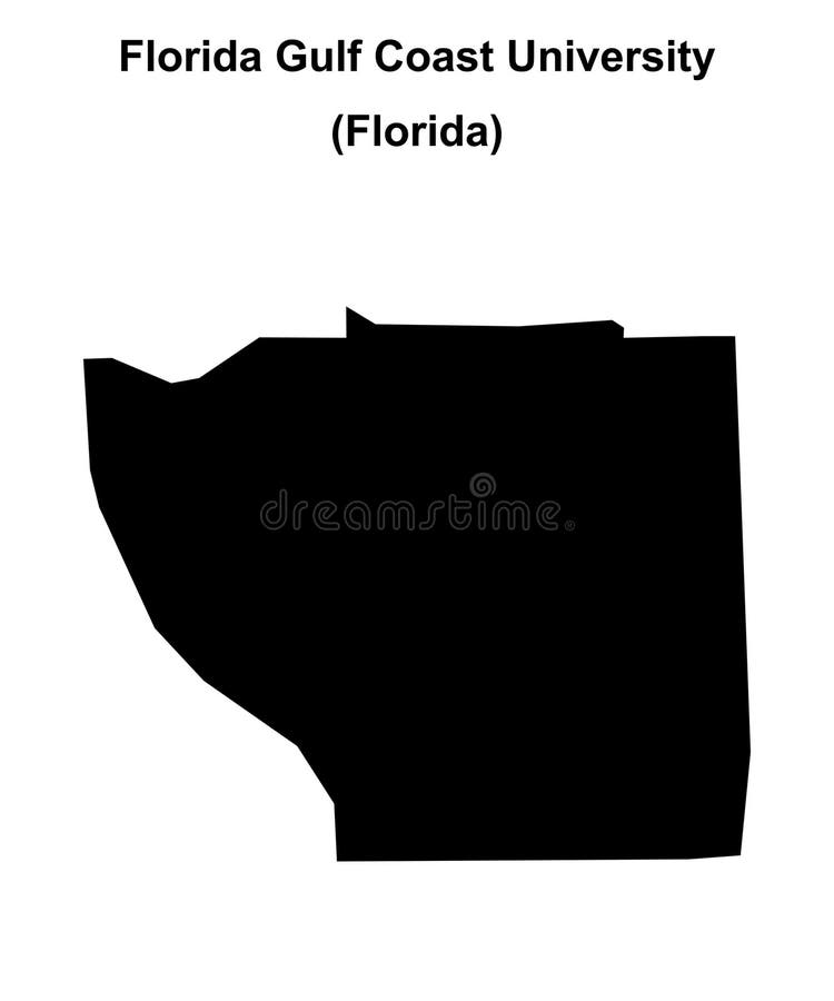 Florida Gulf Coast University Outline Map Stock Vector - Illustration ...