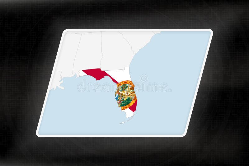 Florida Highlighted in Flag Colors on Geographic Map Stock Illustration ...