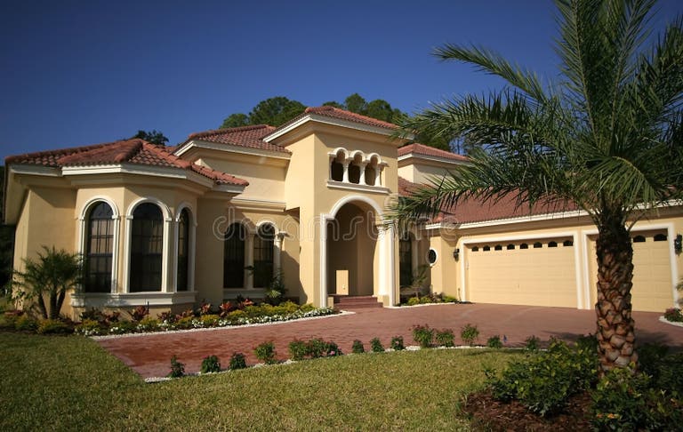 Florida house stock image. Image of success, yellow, address - 4132497