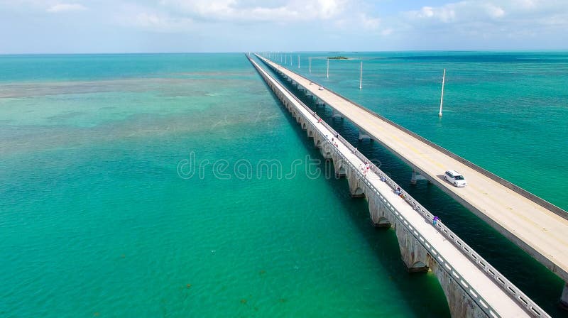 Florida Keys Bridge, Aerial View Stock Image - Image of overhead ...