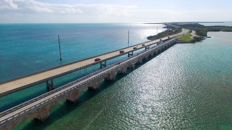 Florida Keys Bridge, Aerial View Stock Image - Image of view, overhead ...