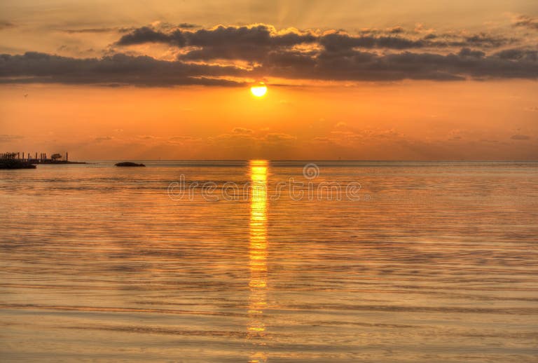 Florida Keys Sunset Marathon, FL Stock Image - Image of ocean, water ...